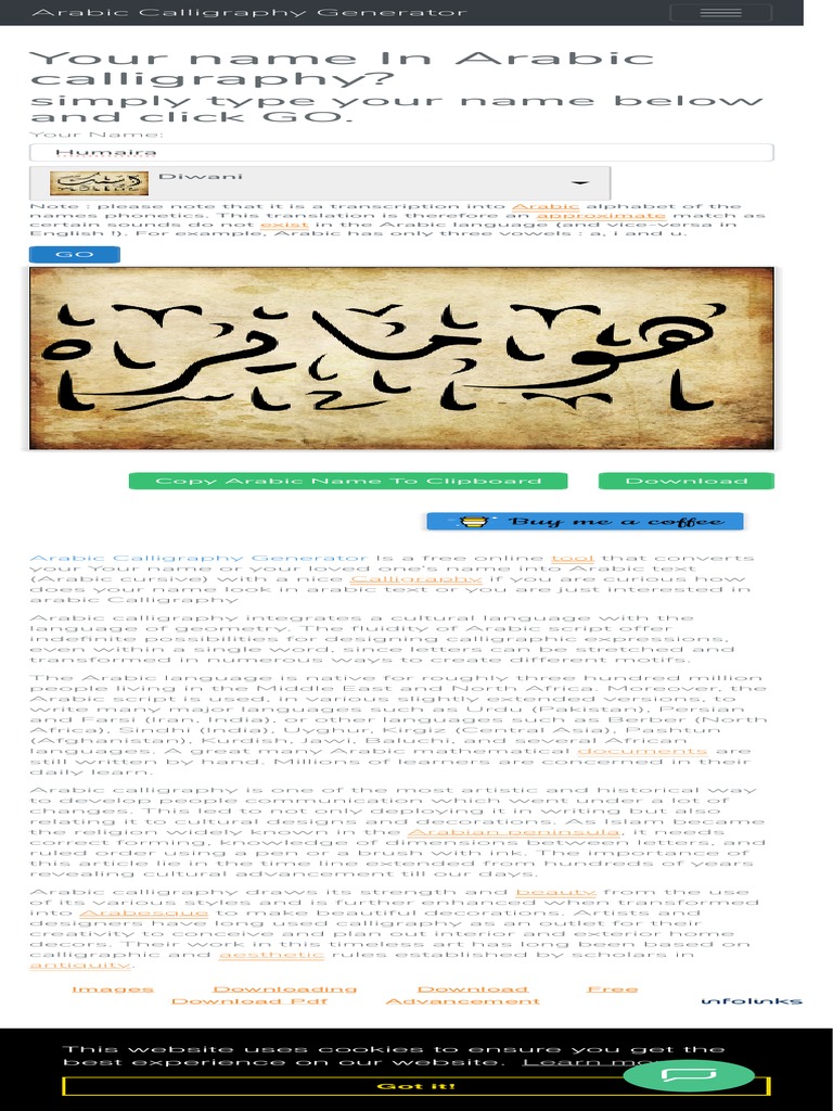 Arabic Calligraphy Generator | PDF