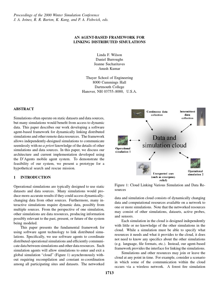 An Agent Based Framework For Linking Distributed Simulations Pdf Simulation Object