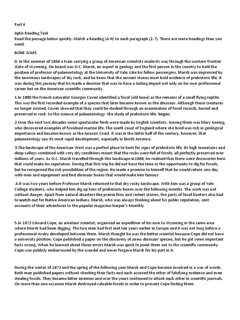 Part 4 Aptis Reading | PDF