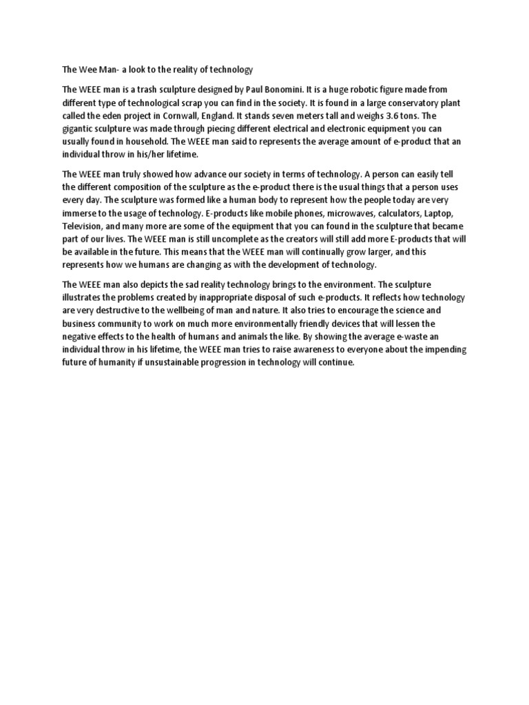 WEEE Man: A Sculpture of E-Waste Awareness | PDF