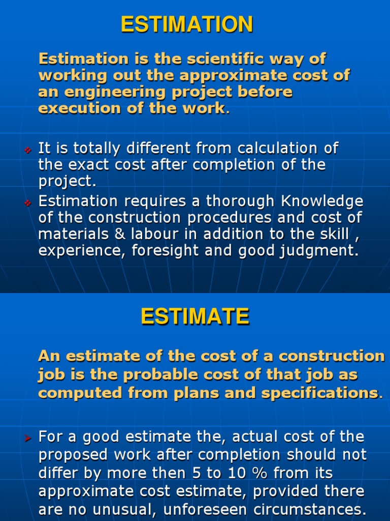 Estimation (Power Point) | PDF