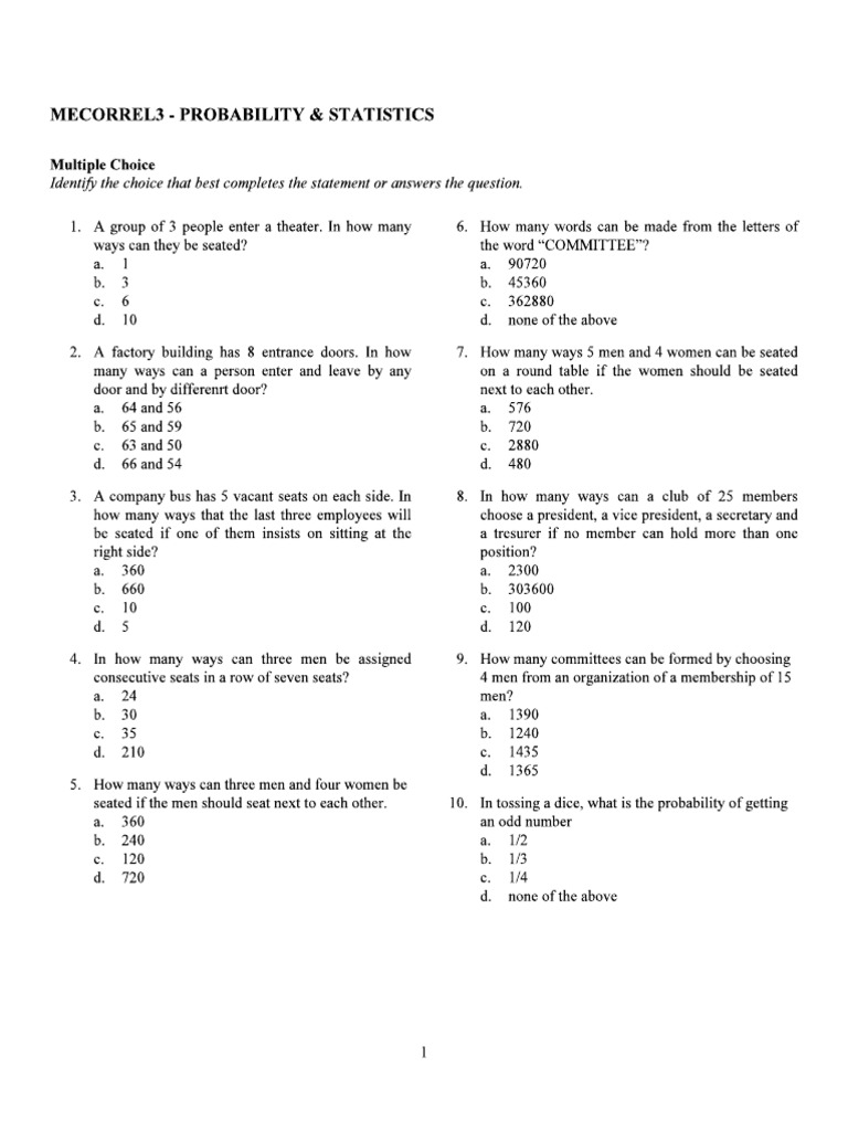 5 - Probability and Statistics PDF | PDF