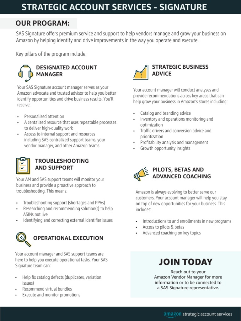 Amazon SAS Signature Account Management | PDF