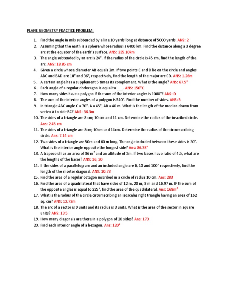 Plane Geometry Pdf Pdf