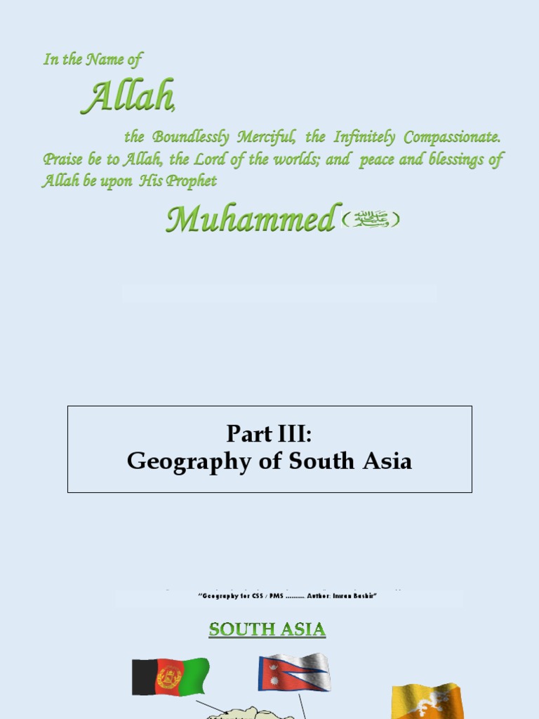 Geography of South Asia Overview | PDF