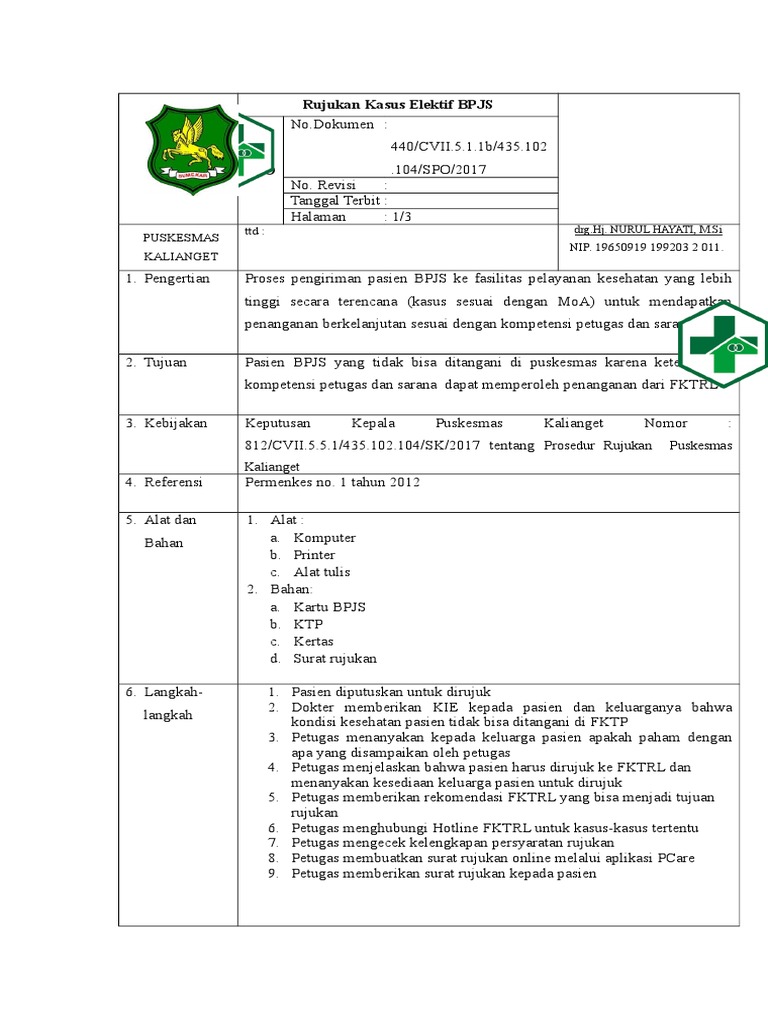 SOP Rujukan Kasus Elektif BPJS Kel 4 Finish | PDF | Hukum | Pengembangan Diri