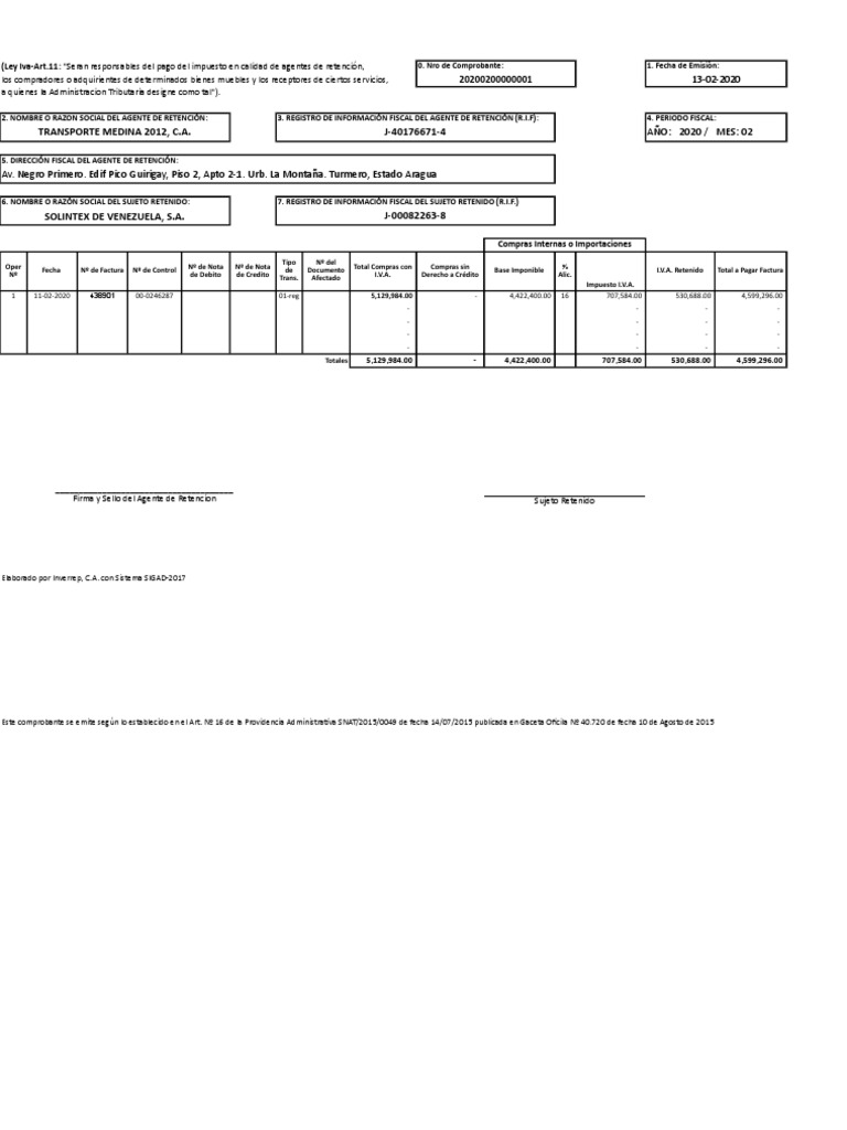 Formato Retencion | PDF