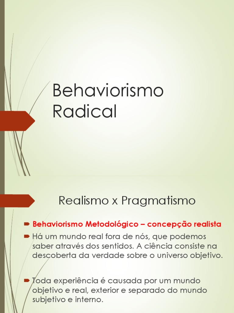 Aula 3 - Behaviorismo Radical | PDF