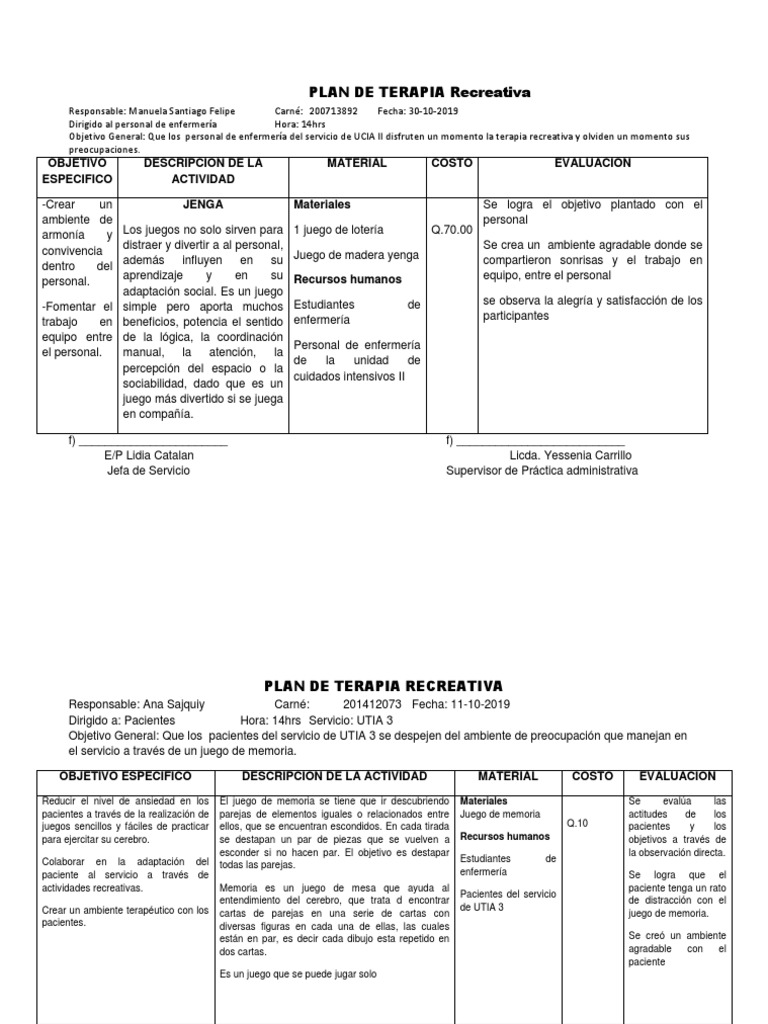 Terapia Recreativa | PDF