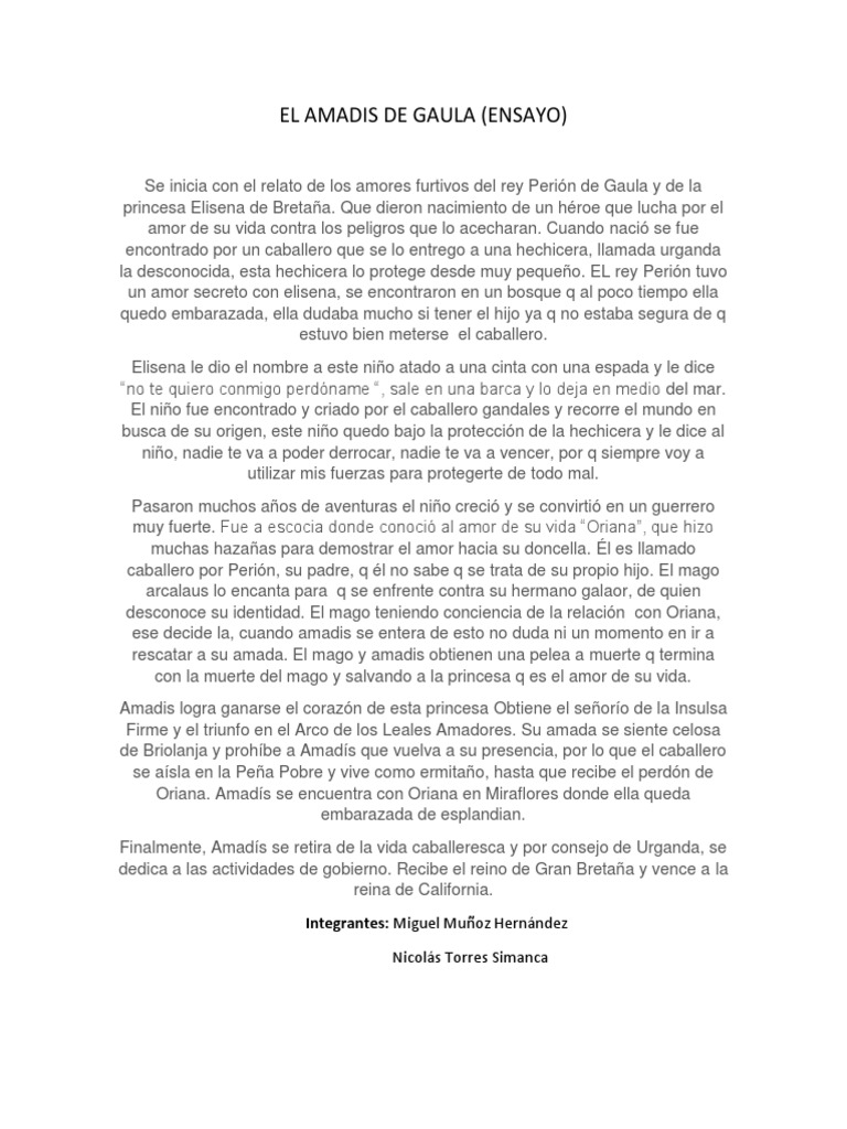 El Amadis de Gaula | PDF