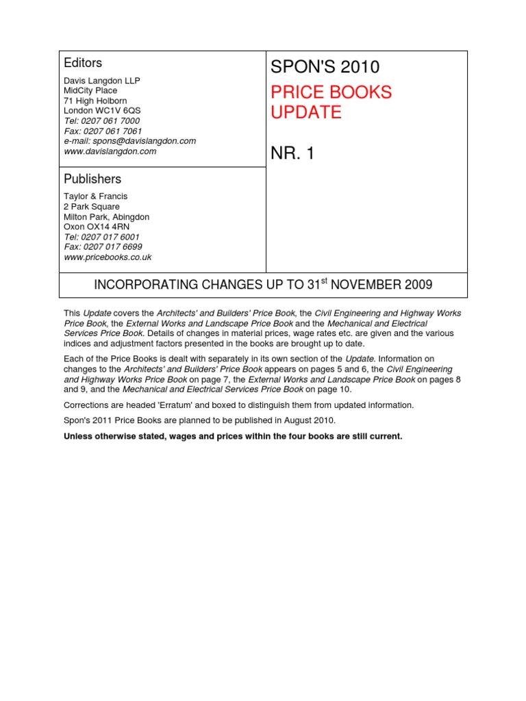 Spon's | PDF | Index (Economics) | Price Indices