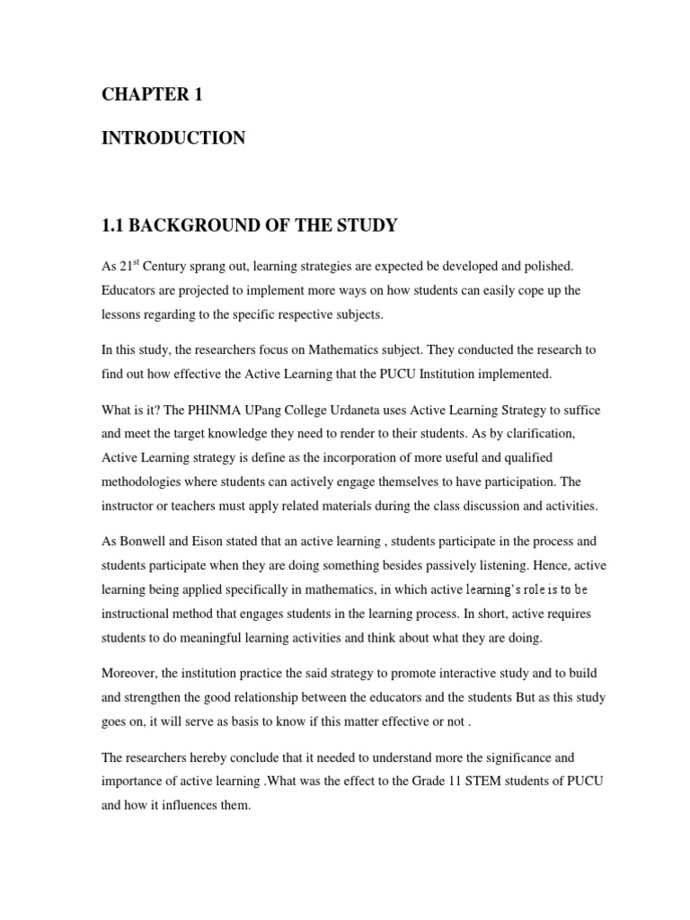 CHAPTER 1 Research | PDF