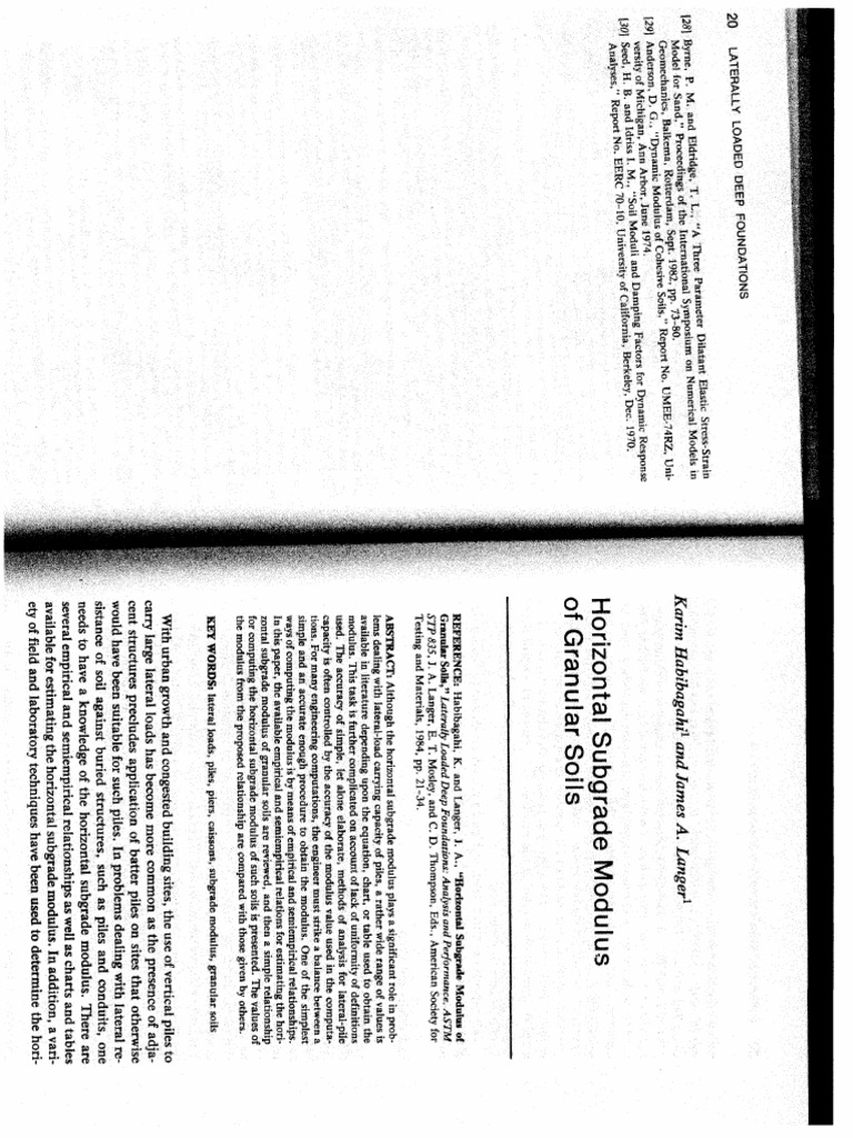 Horizontal Subgrade Modulus For Granular Soils | PDF