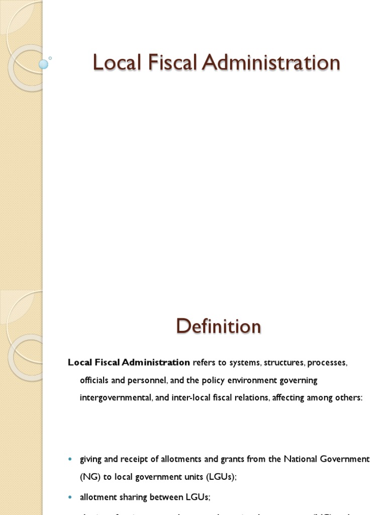 Local Fiscal Administration in the Philippines | PDF | Local Government ...