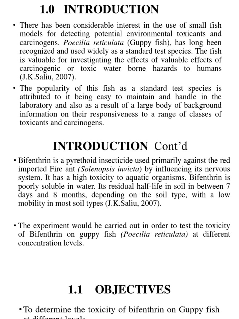 Acute Toxicity of Guppy Fish | PDF | Toxicity | Toxicology