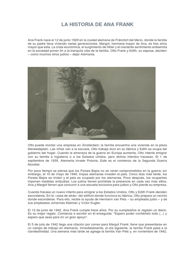 La Historia de Ana Frank | PDF | Anne Frank | Agitación