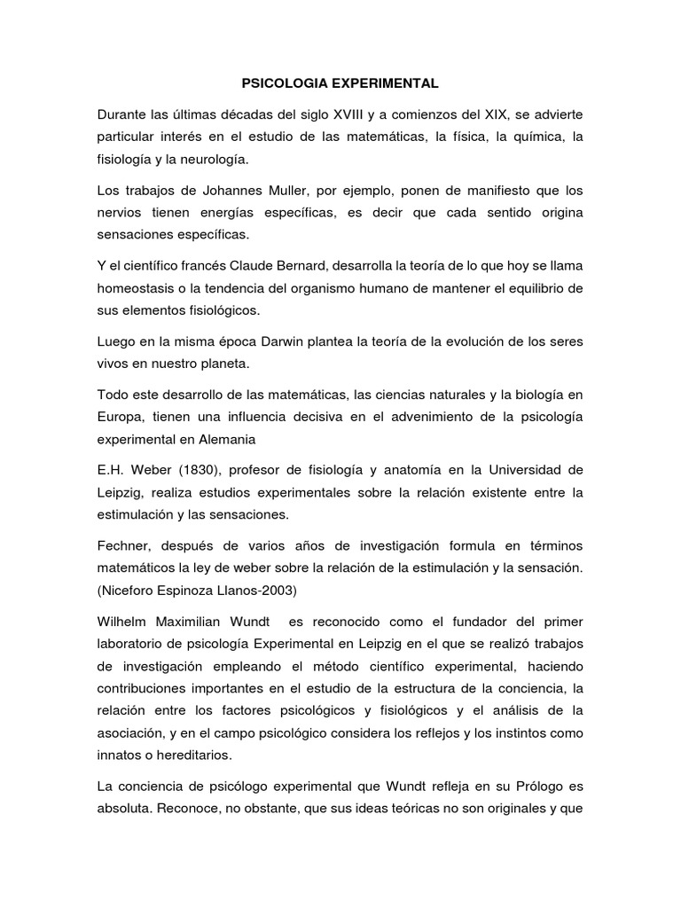 Psicologia Experimental | PDF | Psicología experimental | Sicología