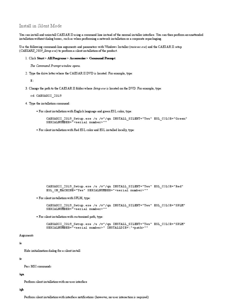 Install in Silent Mode | PDF | Command Line Interface | Operating ...