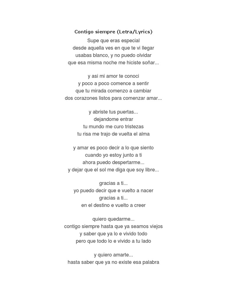 Contigo Siempre | PDF