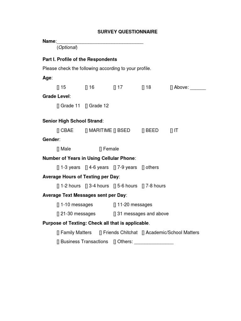 Questionnaire On Textese | PDF | Text Messaging | Acronym