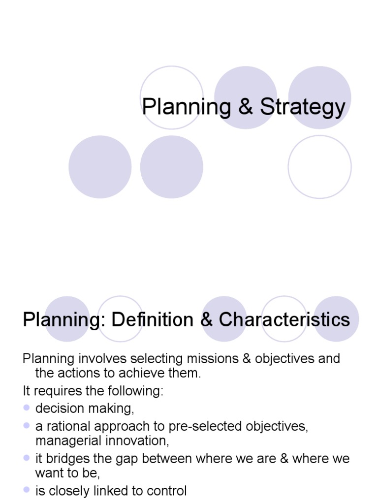 Effective Planning Strategies Explained | PDF
