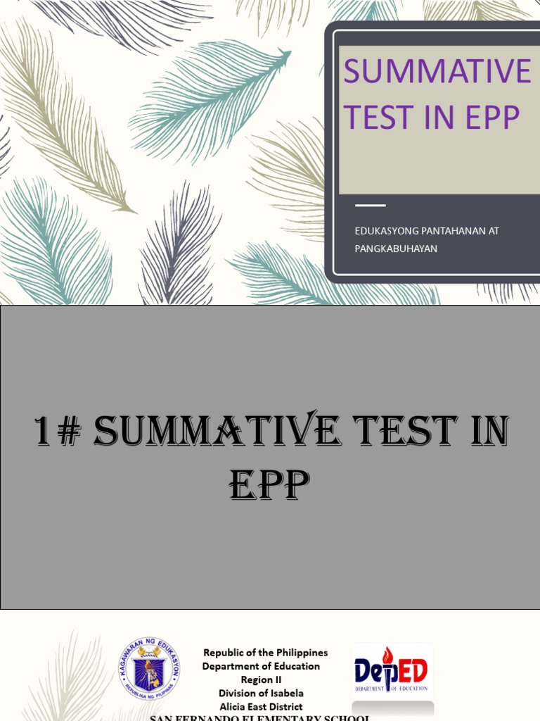 Summative Test in Epp | PDF