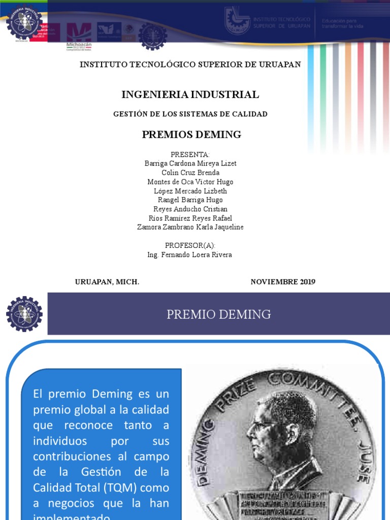 Premio Deming | PDF | Calidad (comercial) | Producción y fabricación