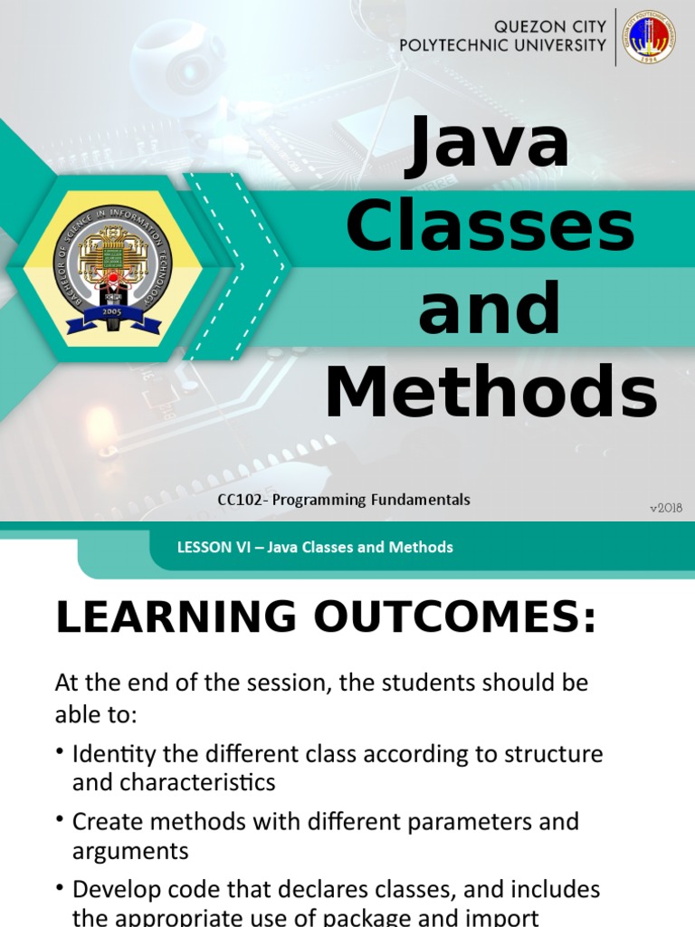 CC102 Lesson 6 Classes and Methods | PDF | Method (Computer Programming ...