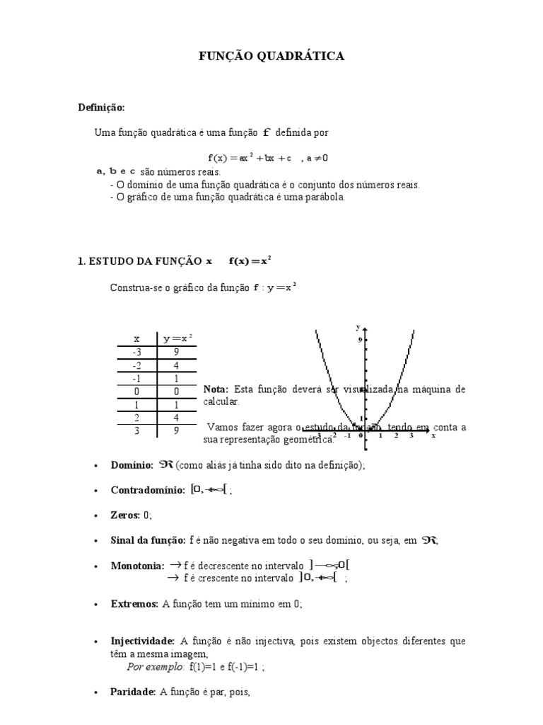 O Que E Uma Funcao Quadratica