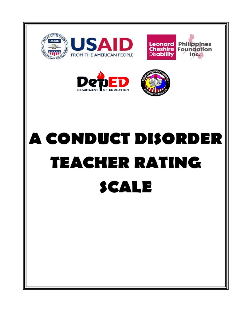 Conduct Disorder Teacher Rating Scale - Final PDF | PDF | Bullying ...