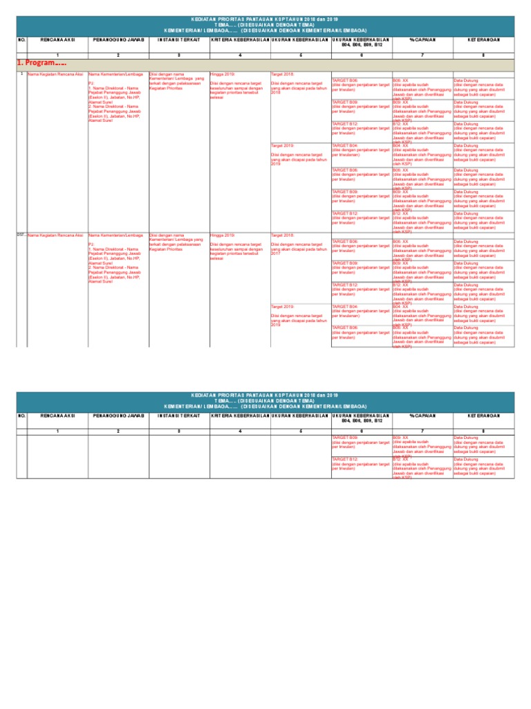 Format Matriks F8K 2018 Dan 2019 | PDF