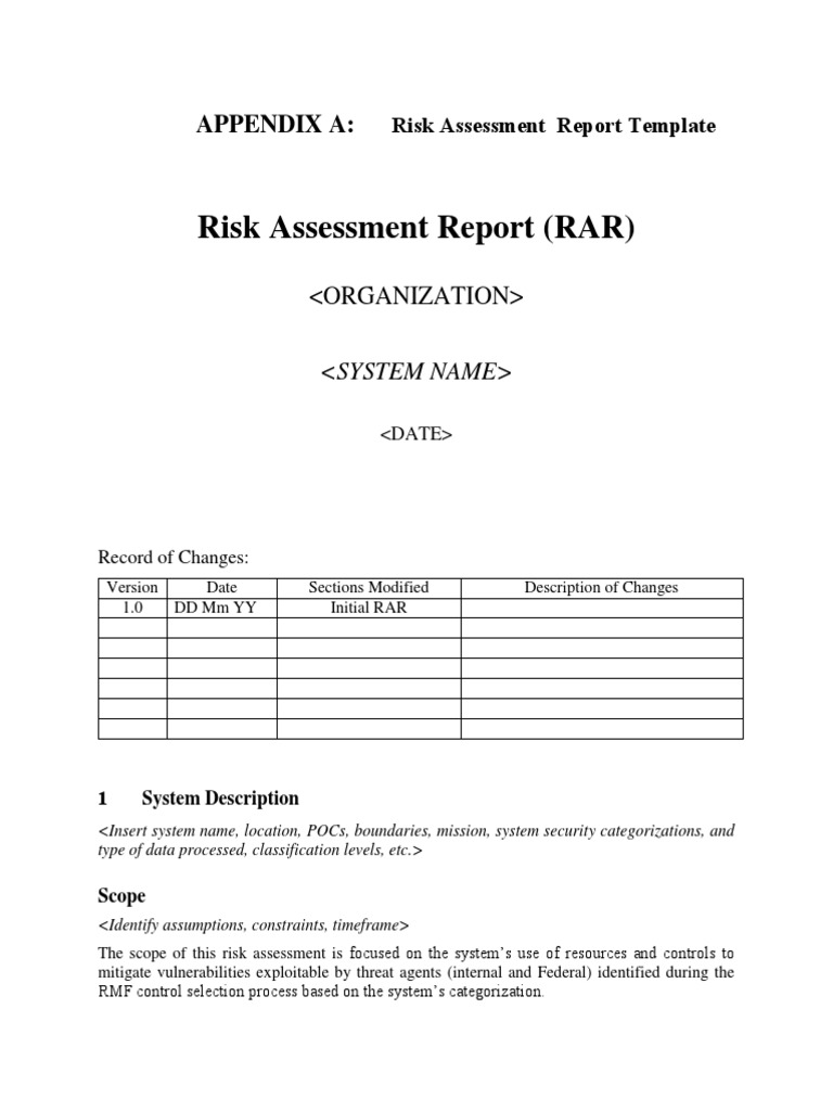 Risk Assessment Report - Template | Download Free PDF | Risk Assessment ...