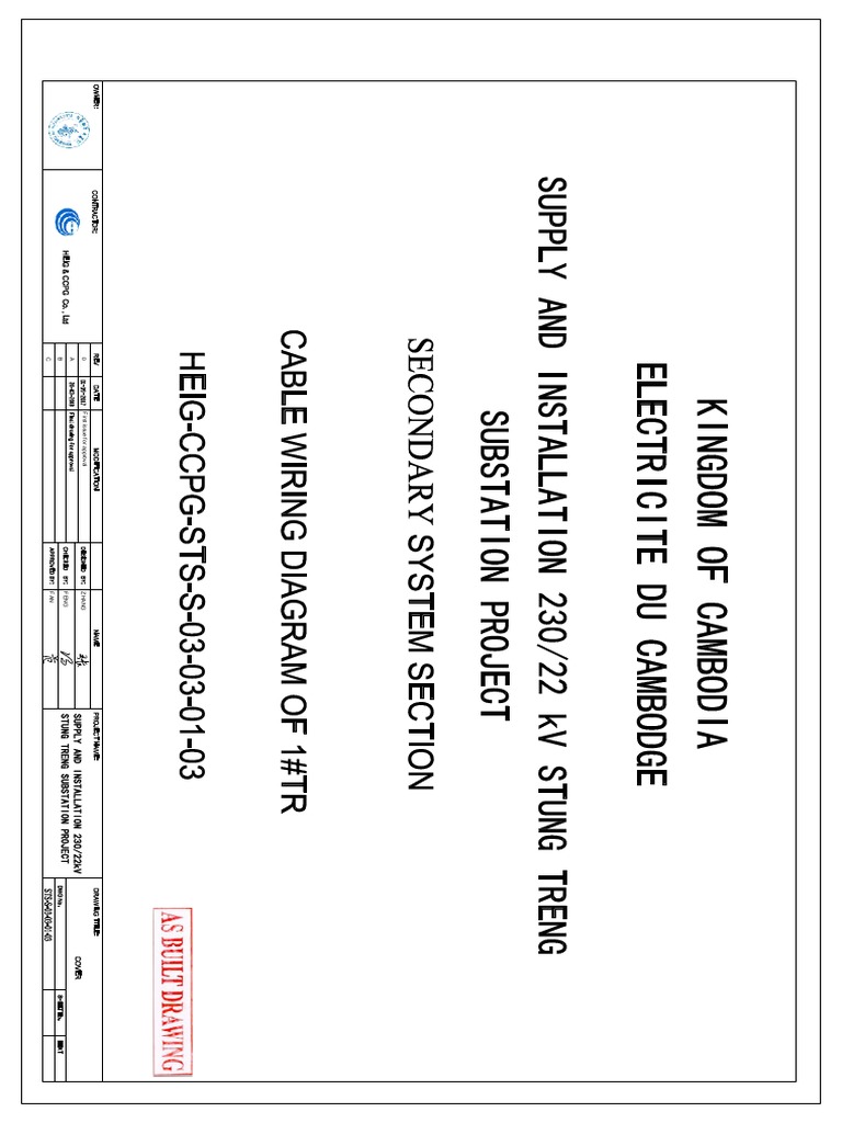 #1TR Cable Wiring Diagram | PDF | Electrical Substation | Chess