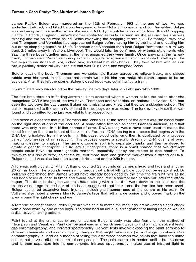 Forensic Case Study | PDF | Dna Profiling | Crime & Violence