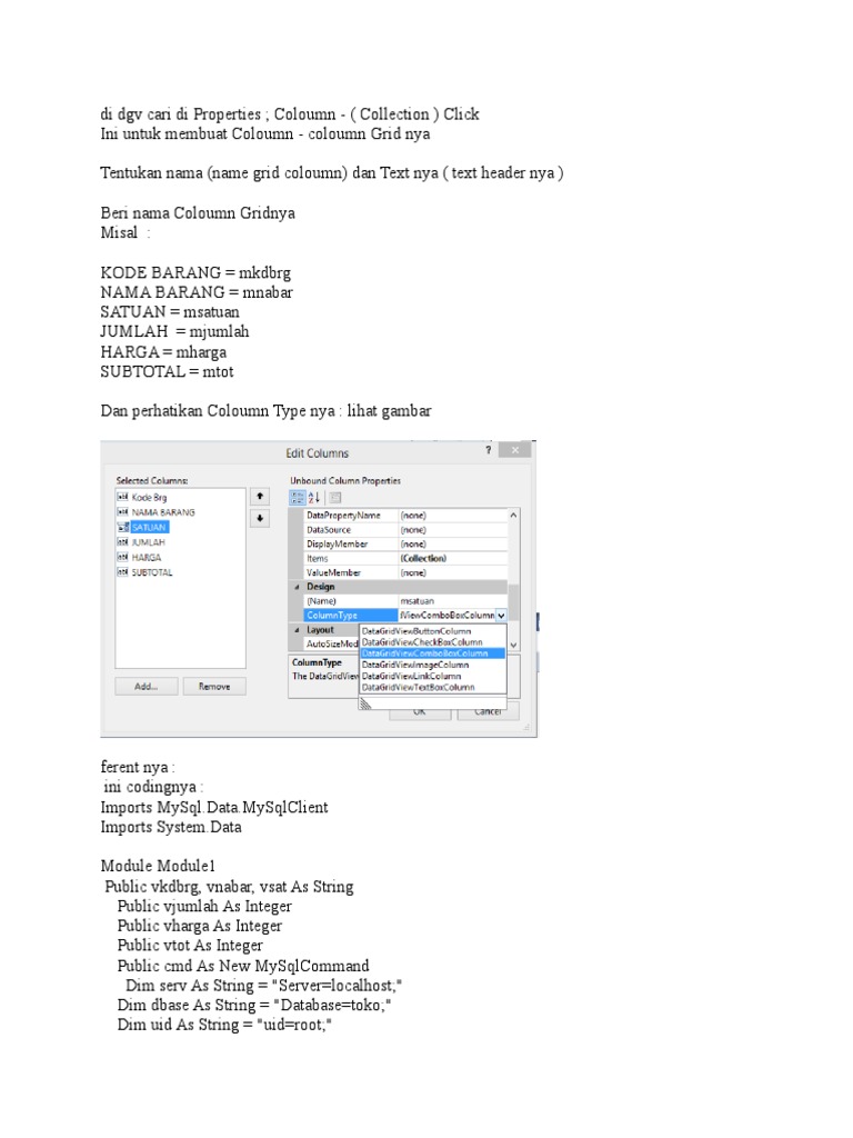 Perintah Simpan Lewat DataGrid | PDF | Computer Data | Software