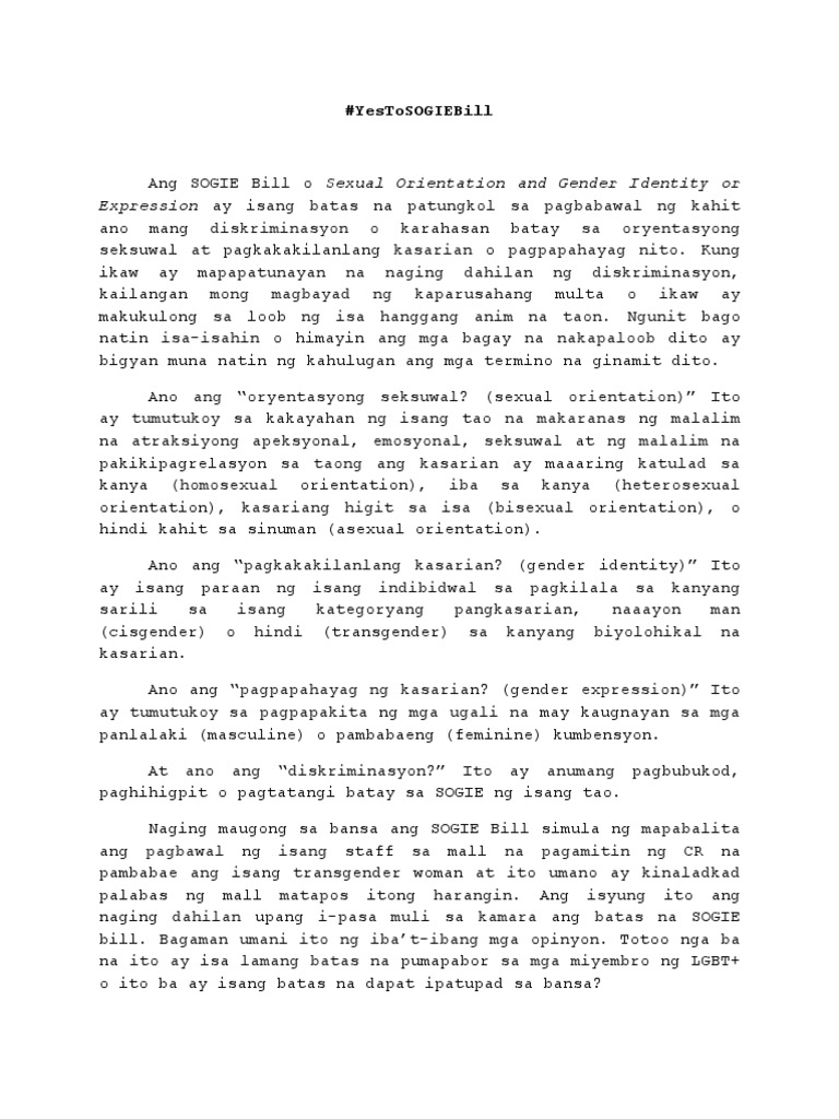 Sogie Bill Case Study | PDF