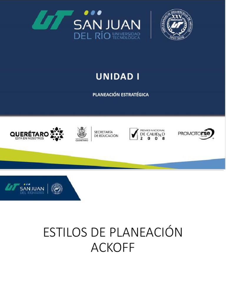 4 Estilos de Planeación Ackoff | PDF | Planificación | Conceptos ...
