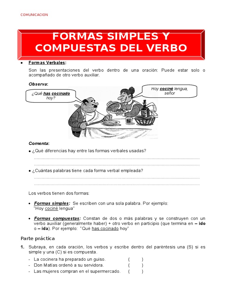 Formas Verbales: Simples y Compuestas | PDF | Verbo | Mecánica del lenguaje