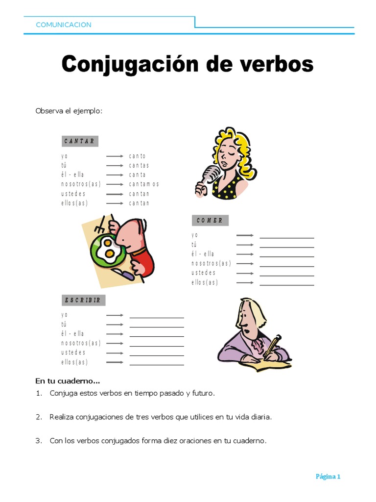 Conjugacion De Verbos Pdf Verbo Tipología Lingüística