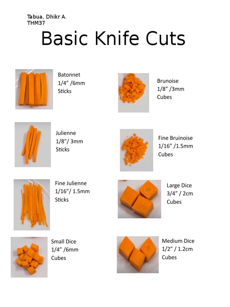 Basic Knife Cuts | PDF