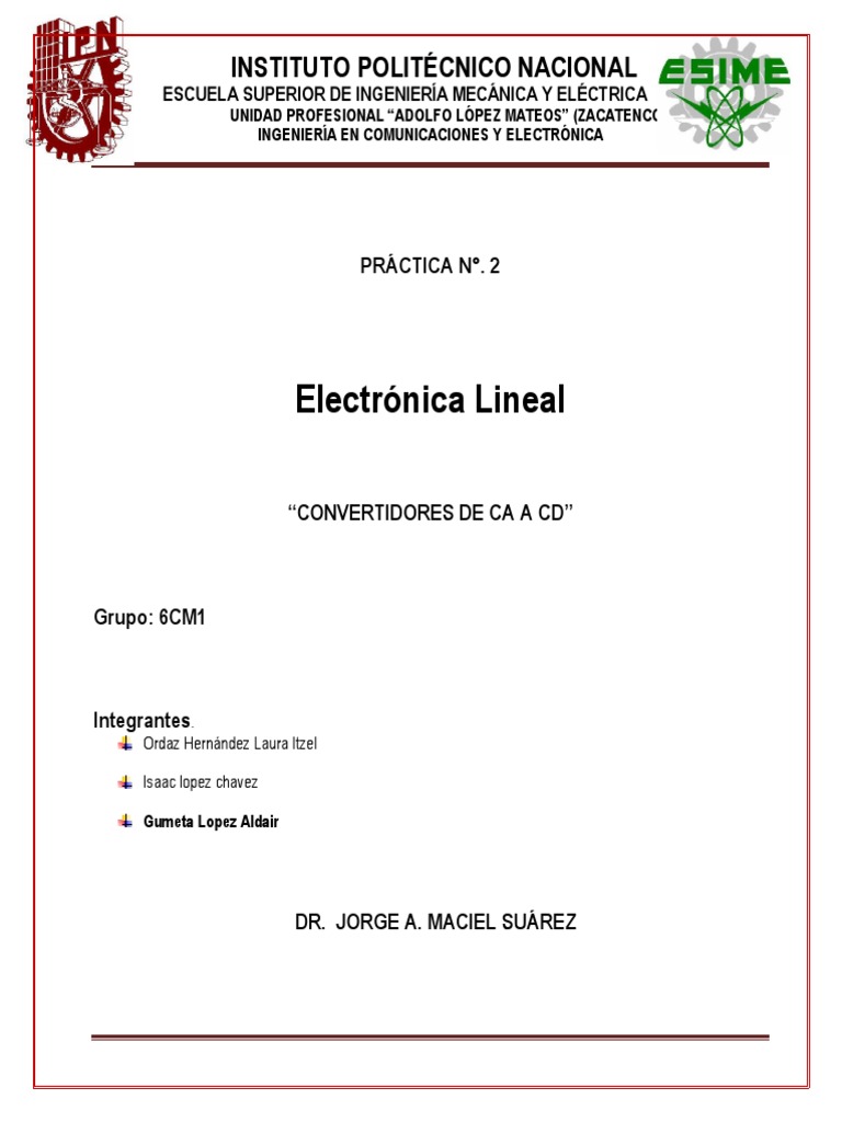 Ultima Practica Maciel | PDF | Rectificador | Corriente continua