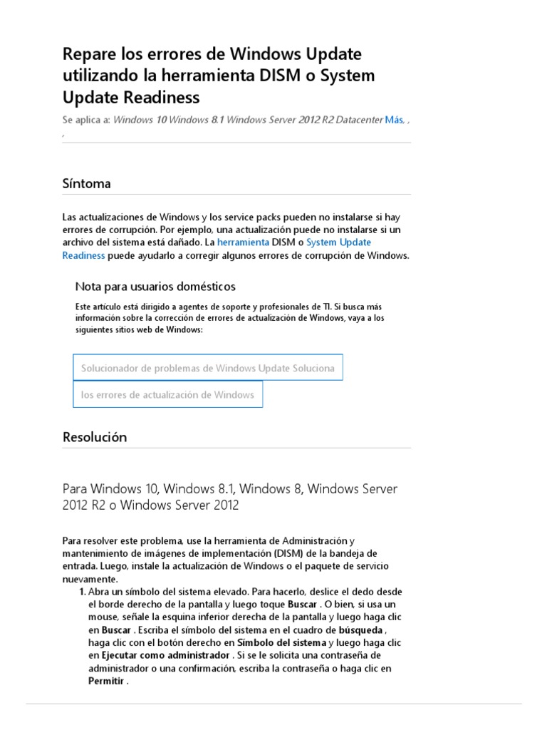 Repare Los Errores de Windows Update Utilizando La Herramienta DISM o ...