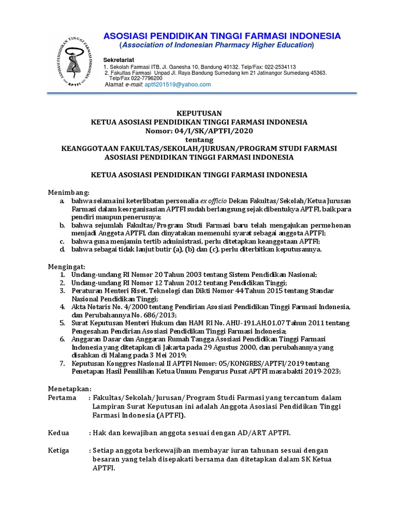 SK Keanggotaan APTFI-Batch IX Final | PDF | Kesehatan Holistik