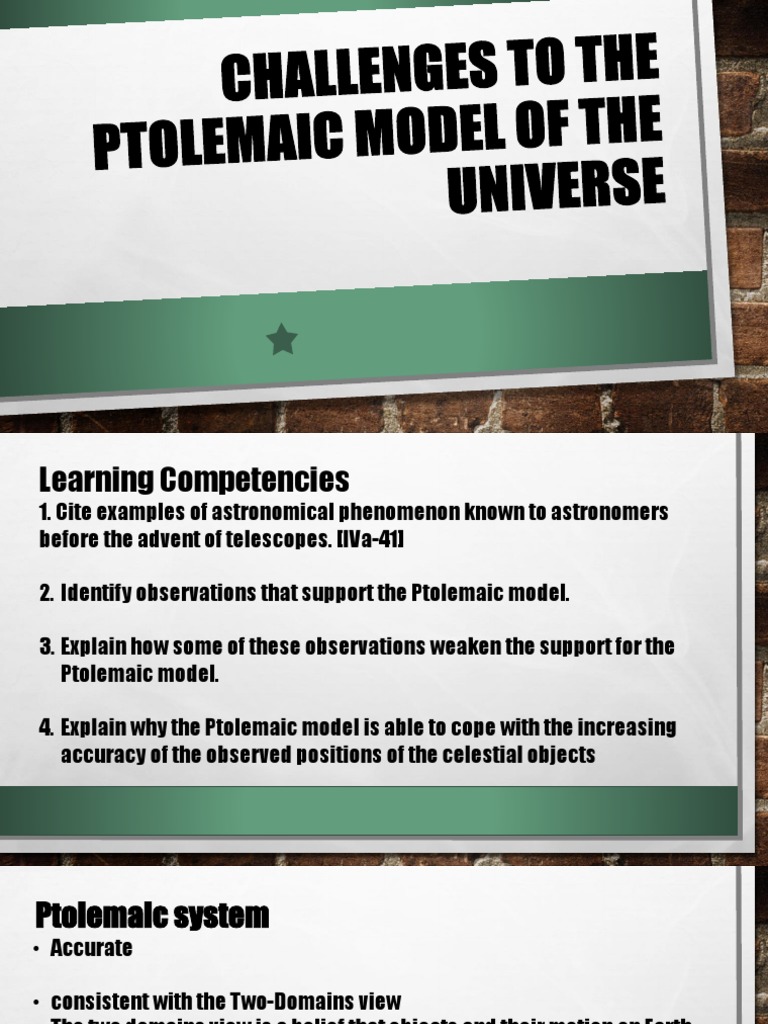 Challenges To The Ptolemaic Model of The Universe | PDF | Tycho Brahe ...