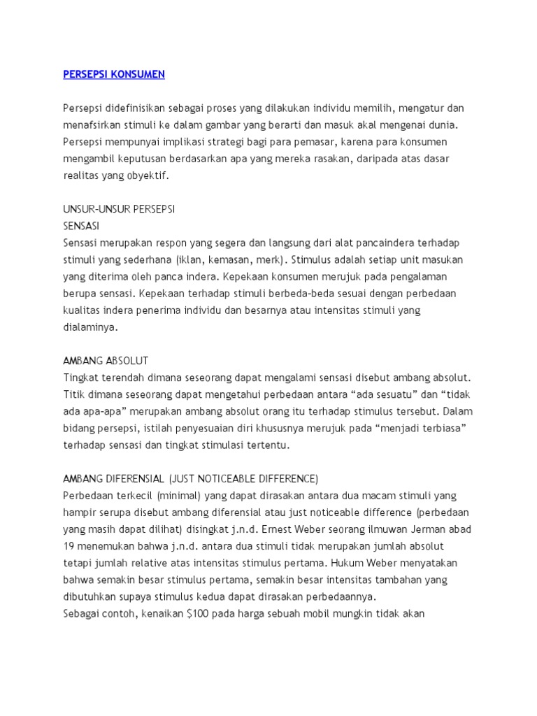 Persepsi Konsumen | PDF