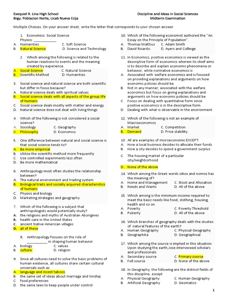 Diss Exam | PDF | Social Science | Psychology