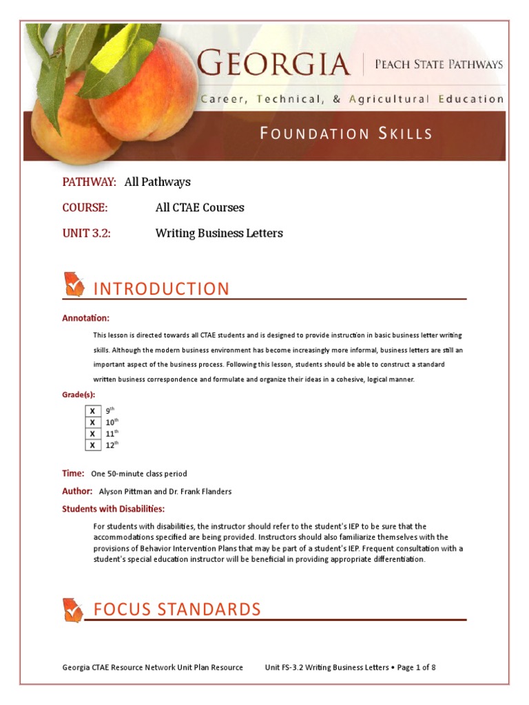 Drafting Effective Business Correspondence: A Lesson in Writing Formal ...
