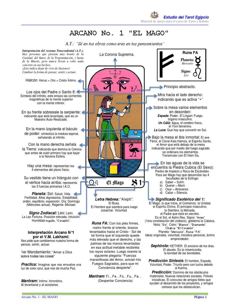 Significado del Arcano en Tarot Egipcio | PDF | Alma | Amor