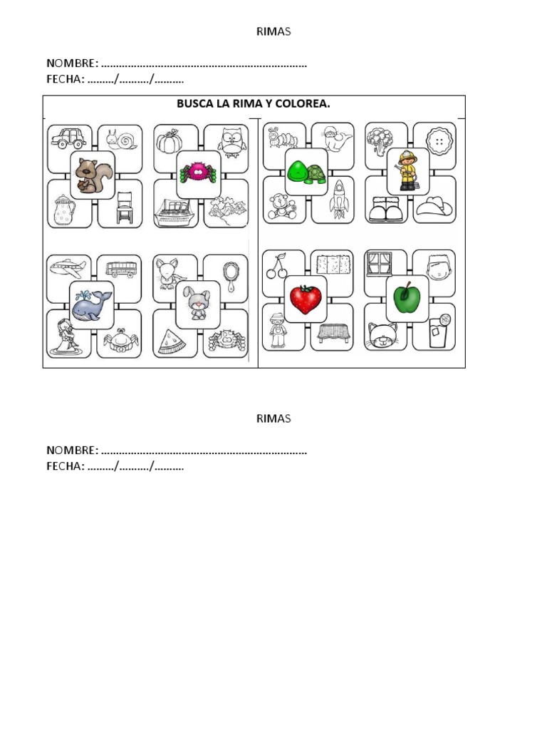 Rimas y Colorea para Niños de Primaria | PDF | Hogar, jardinería y ...