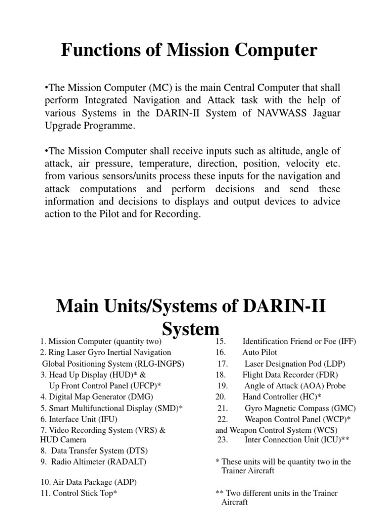 Functions of Mission Computer | Download Free PDF | Cockpit | Flight